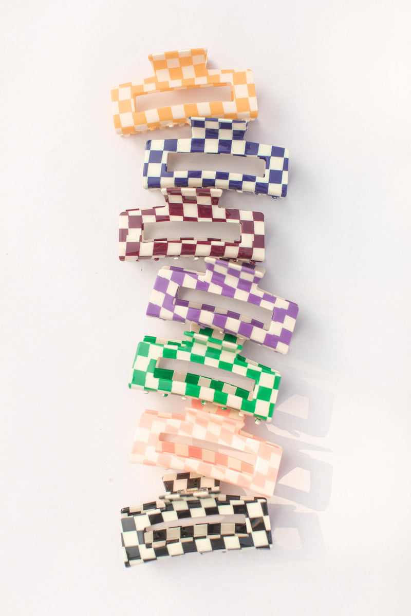 Pastel Checker Hair Clip – Magnolia & Fig